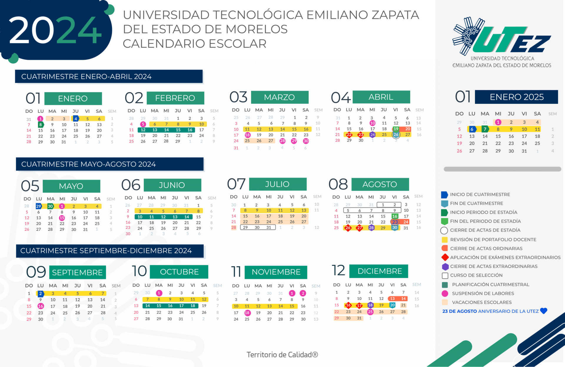 Calendario escolar - UNIVERSIDAD TECNOLÓGICA