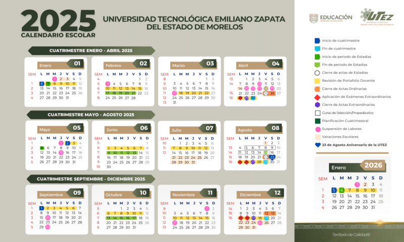 Calendario escolar - UNIVERSIDAD TECNOLÓGICA